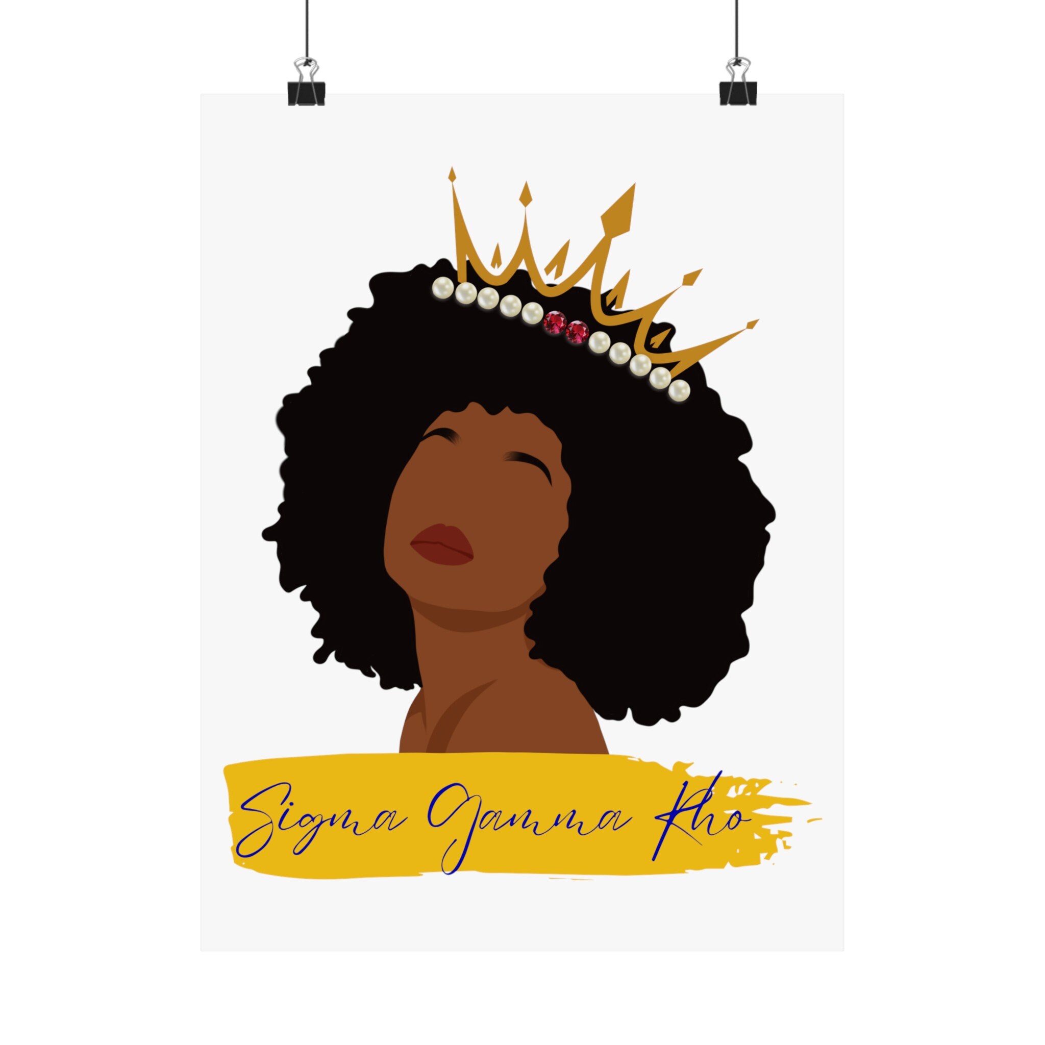 Sigma Gamma Rho Afro Queen Wall Art Decor Matte Vertical Posters - Etsy