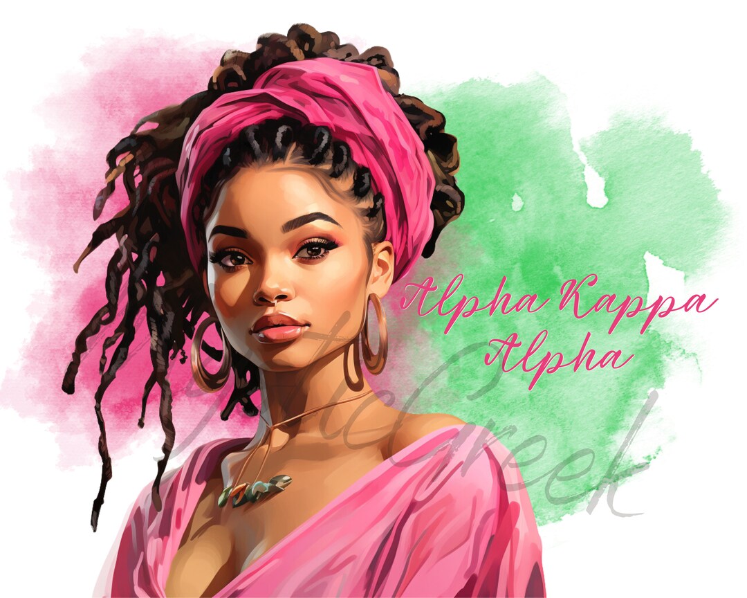 Alpha Kappa Alpha PNG Sorority 1908pink Green D9 Greek Watercolor ...