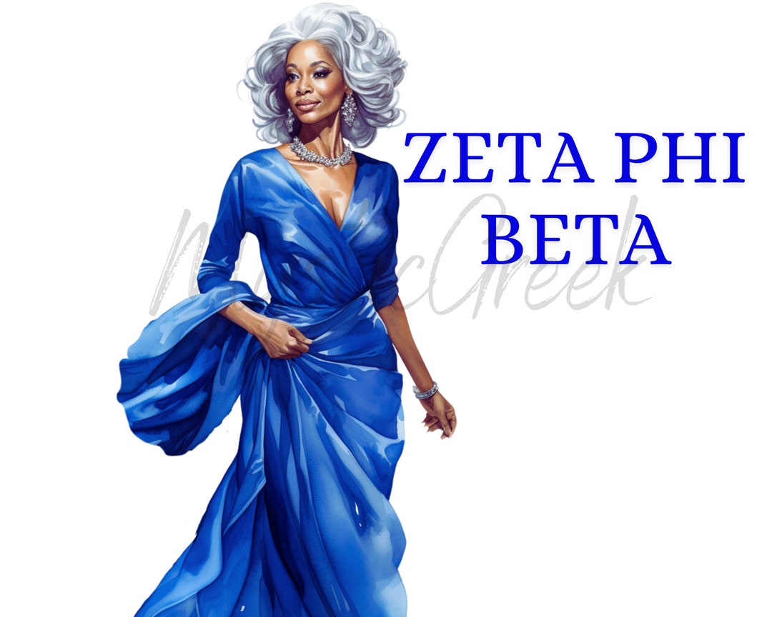 Zeta Phi Beta Sorority Inc 1920 9 Greek Aged Watercolor Beautiful Women ...