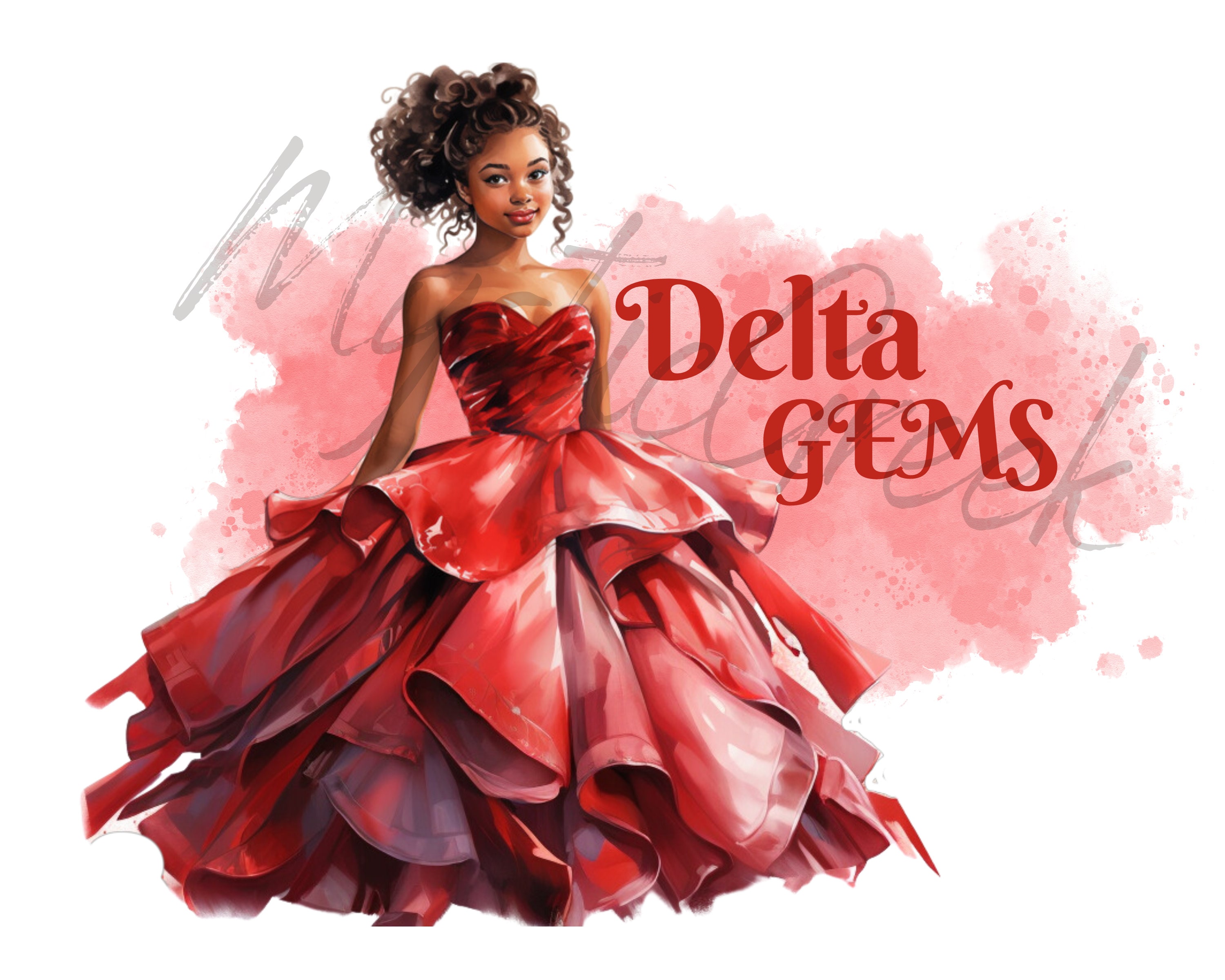 Delta Sigma Theta Sorority Inc Watercolor Beautiful Women Girl 1913 ...