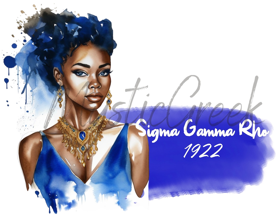 Sigma Gamma Rho Sorority Inc 1922 Women Blue Gold D9 Greek Watercolor ...