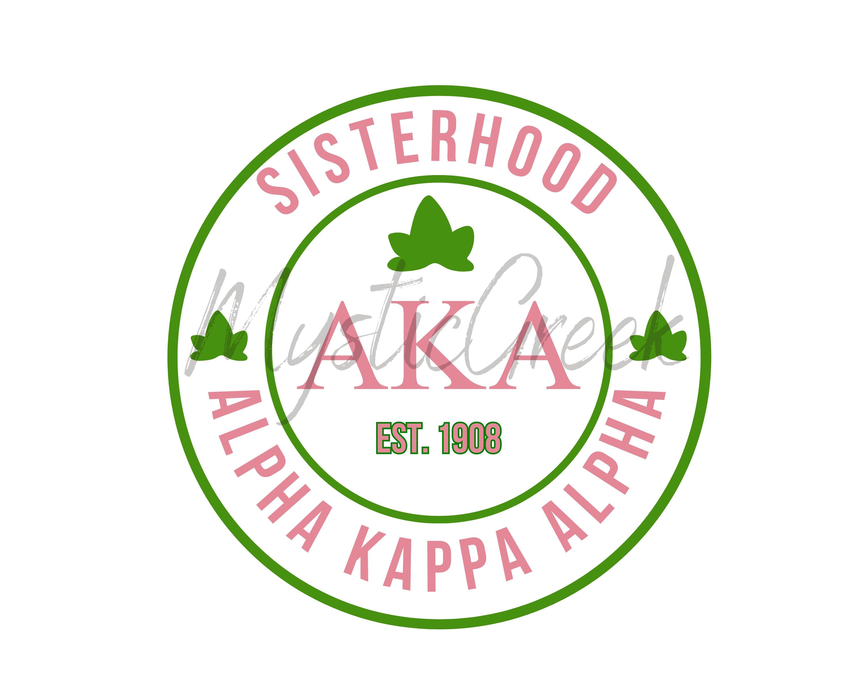 Alpha Kappa Alpha Sorority Inc 1908 D9round Circle Greek AKA Solid Cut ...