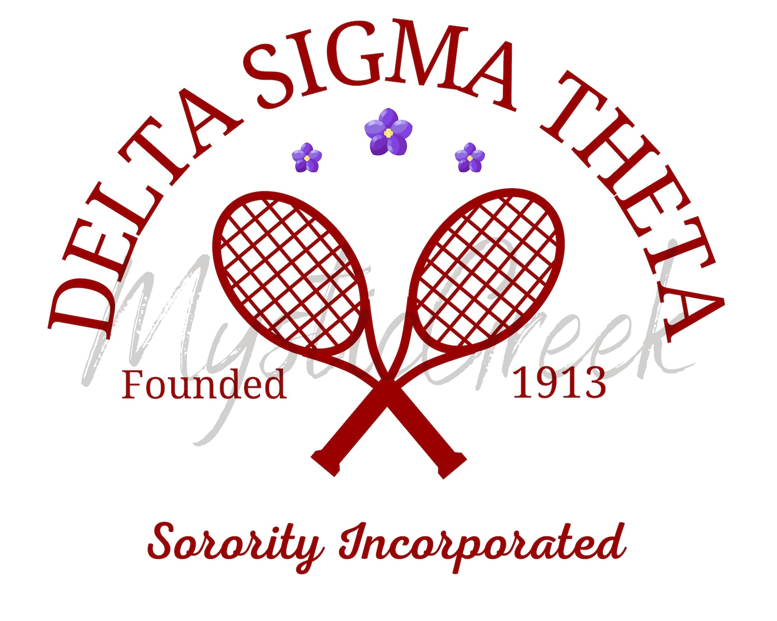 Preppy Tennis Delta Sigma Theta Sorority Inc 1913 D9 Greek Logo Letters ...
