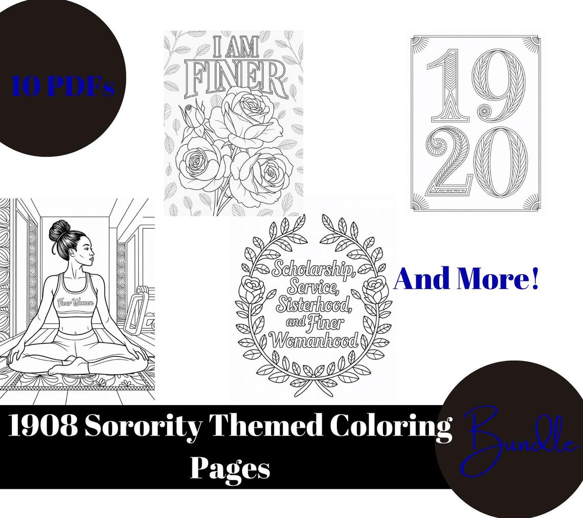 Zeta Phi Beta 1920 Coloring Pages Printable | 10 Sorority Themed ...