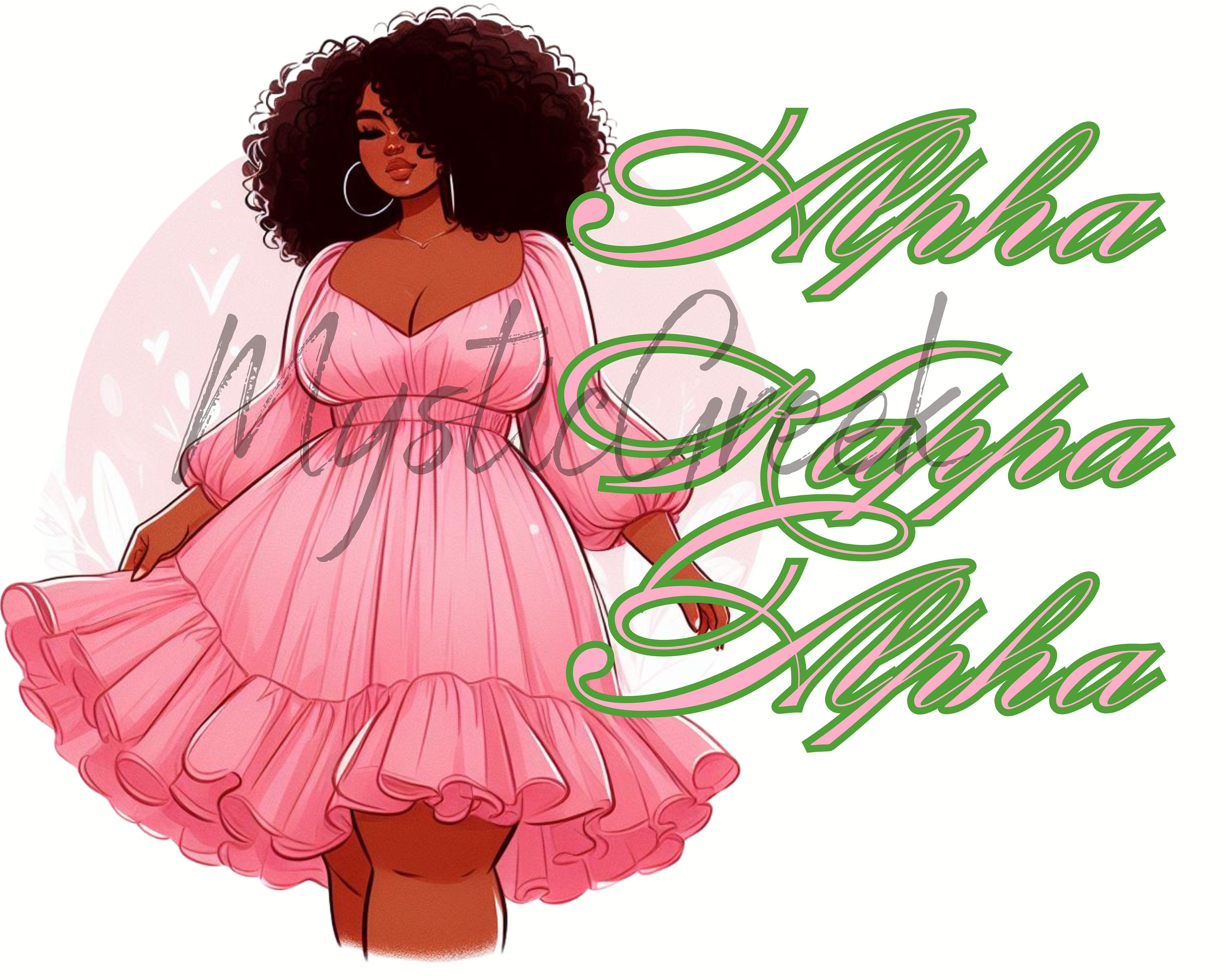 Alpha Kappa Alpha PNG Sorority 1908 Pink Green T D9 Greek Baddie ...