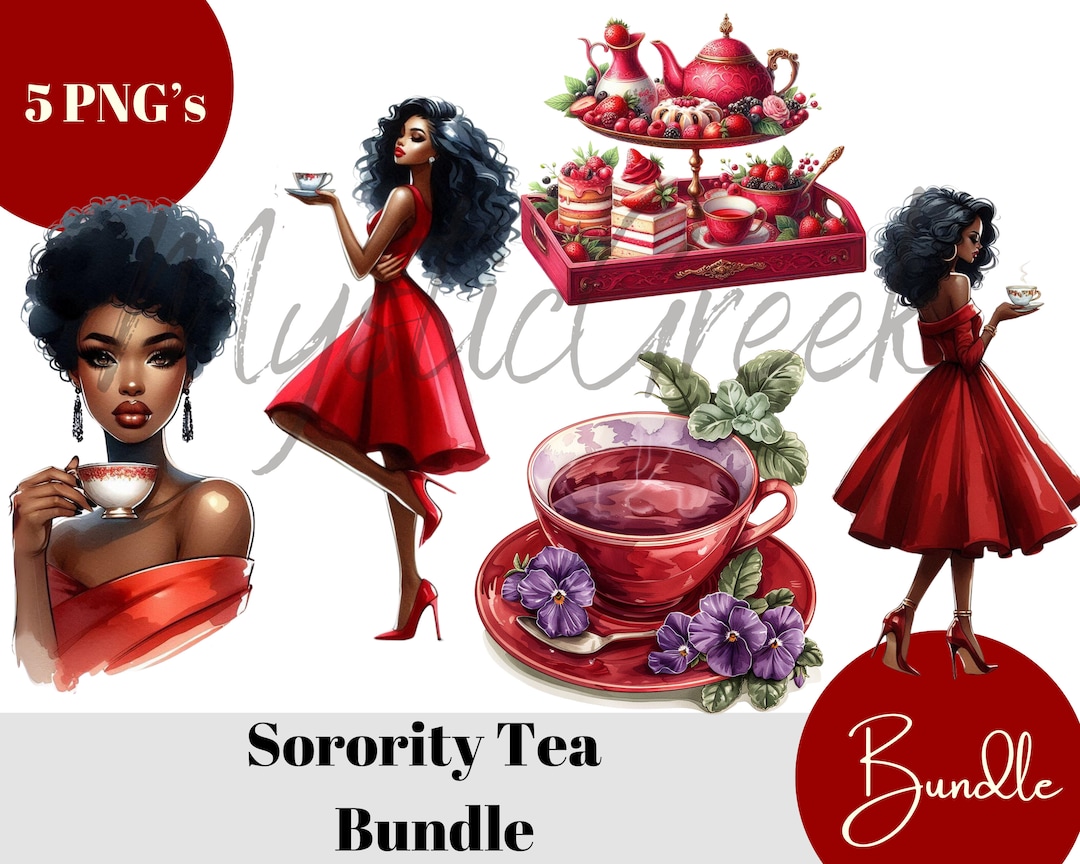Tea Party Clipart Delta Sigma Theta Sorority Inc Watercolor Beautiful ...