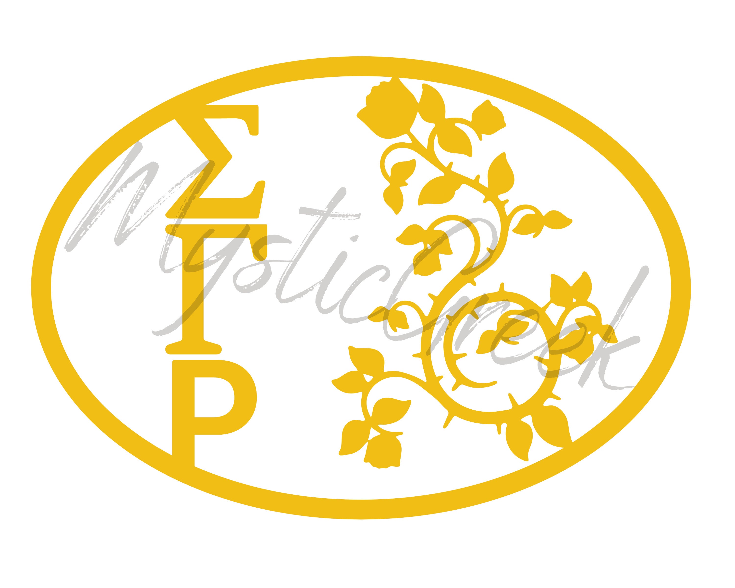 Sigma Gamma Rho 1922 Yellow Rose Greek Letter D9 Greek Solid Cricut Cut ...