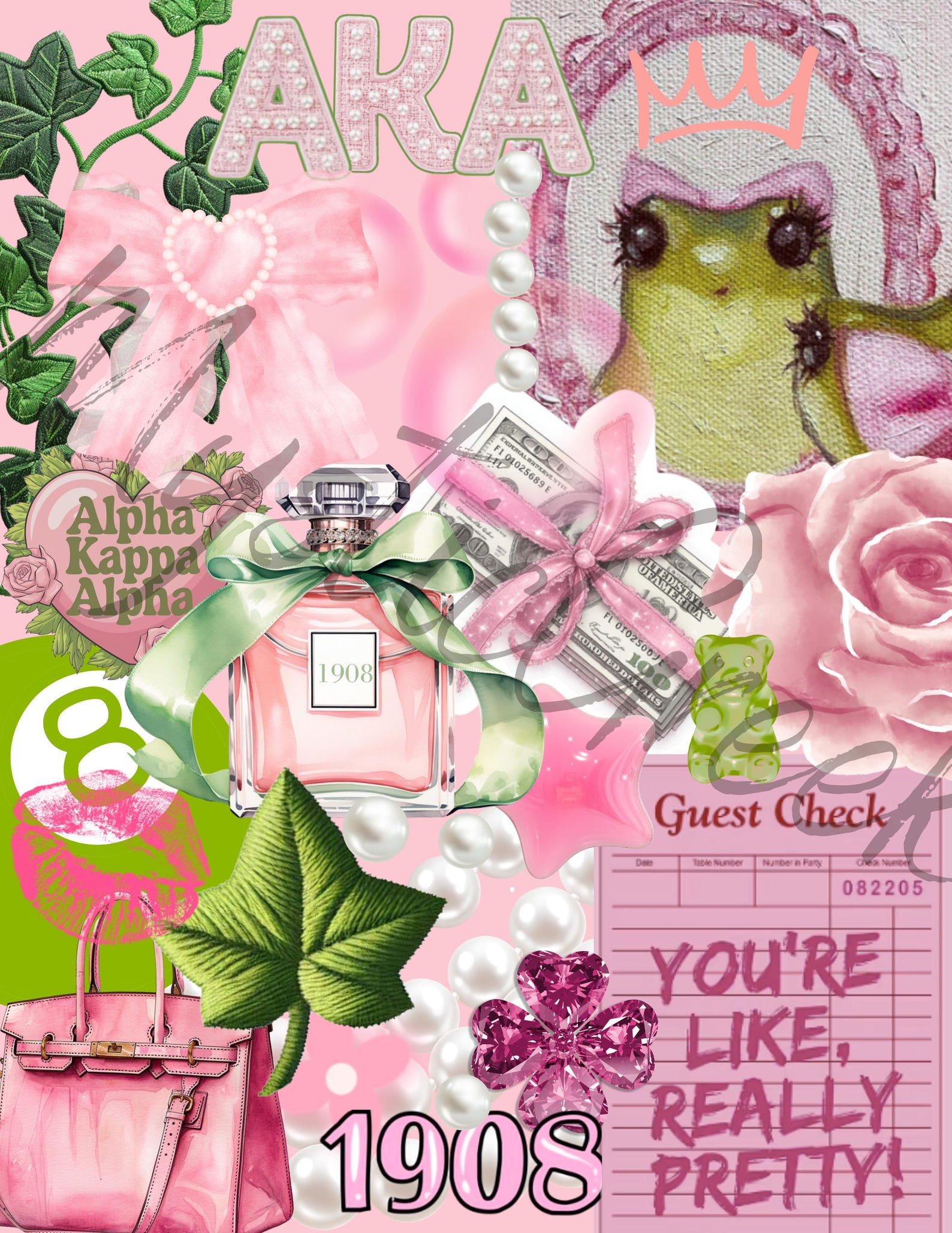 AKA Pink Aesthetic PNG Alpha Kappa Alpha Sorority Clipart 1908 Pearl ...