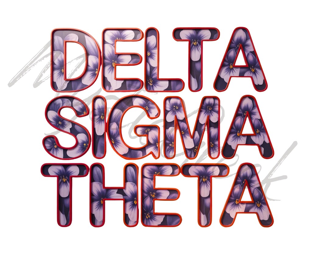 Delta Sigma Theta Sorority Inc Greek Floral Text Font Letter African ...