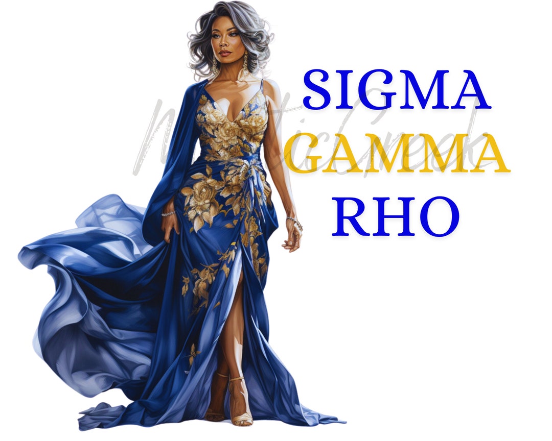 Sigma Gamma Rho Sorority Inc 1922 Watercolor Beautiful Women in Dress ...