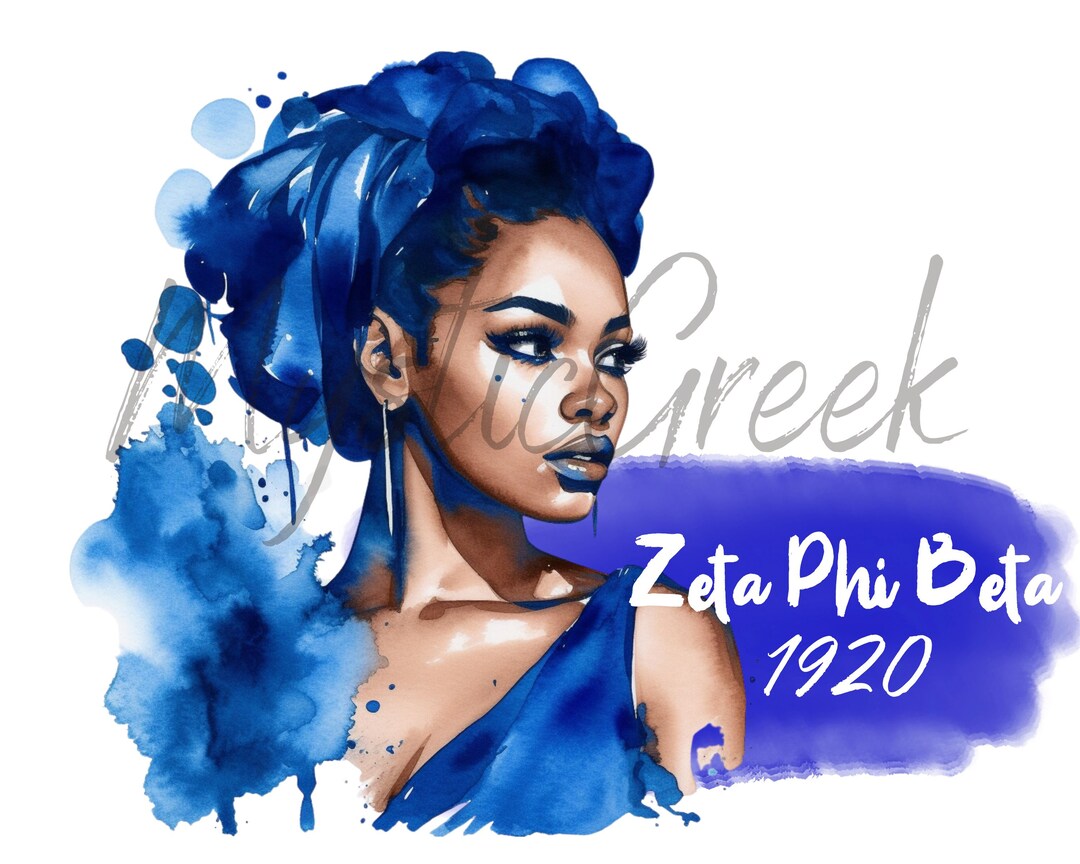 Zeta Phi Beta Sorority Inc 1920 Service D9 Greek Watercolor Transparent ...
