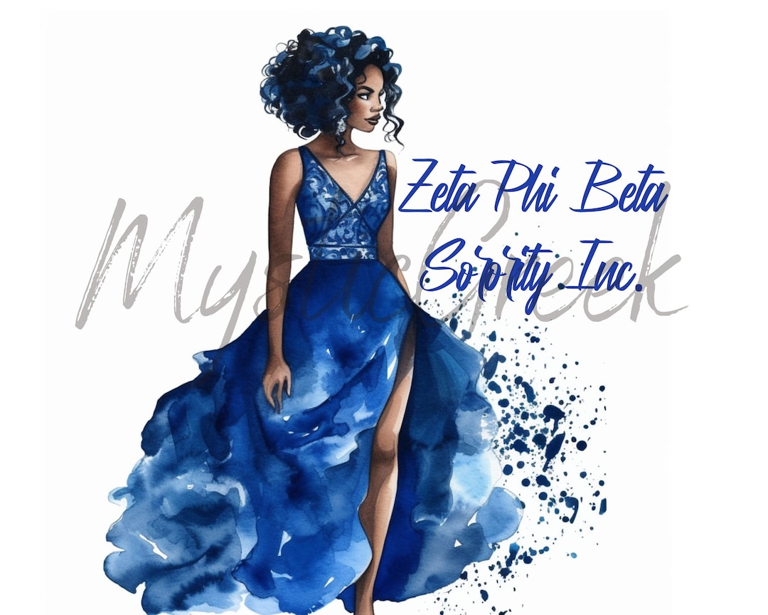 Zeta Phi Beta Sorority Inc 1920 Service D9 Greek Watercolor Beautiful Black Women Transparent ...