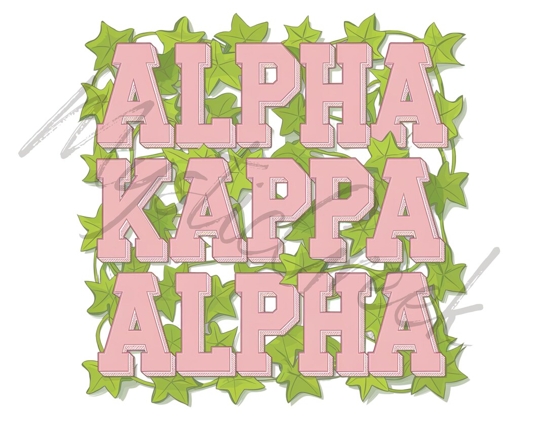 University Font Ivy Leaf Alpha Kappa Alpha Sorority Inc 1908 Elegant ...