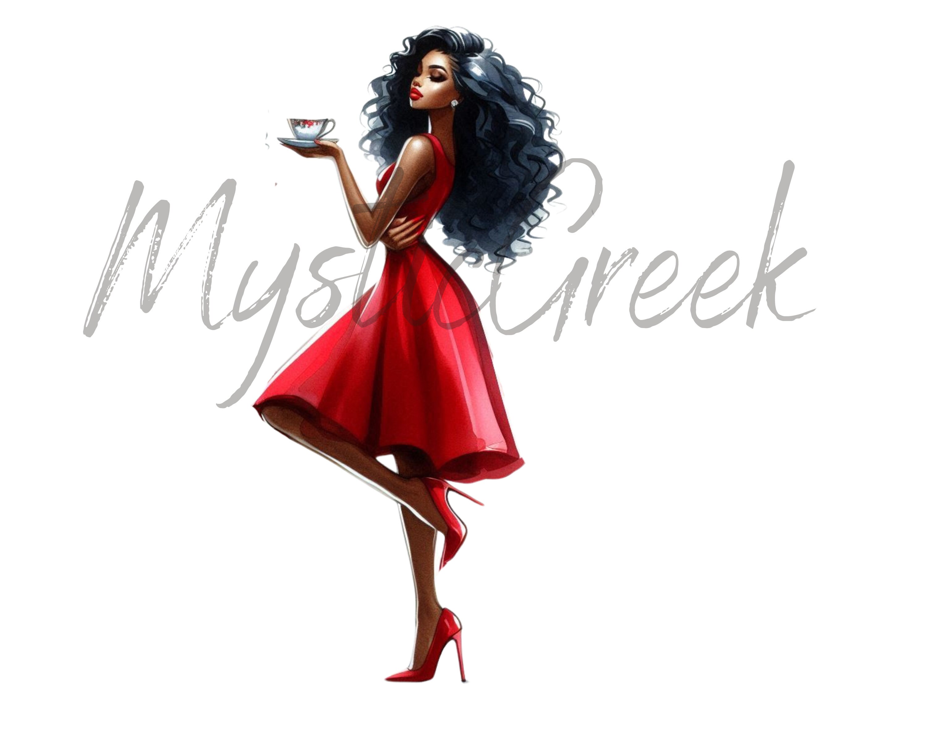 Tea Party Clipart Delta Sigma Theta Sorority Inc Watercolor Beautiful ...