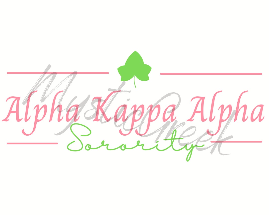 Alpha Kappa Alpha Sorority Inc 1908 Service D9 Greek Lined Ivy Pink ...