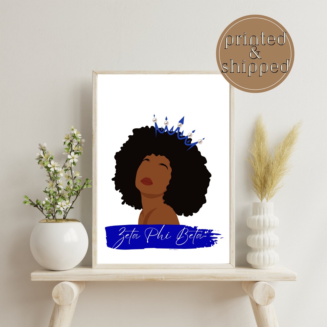Zeta Phi Beta Sorority Afro Queen Wall Art Decor Matte Vertical Posters ...