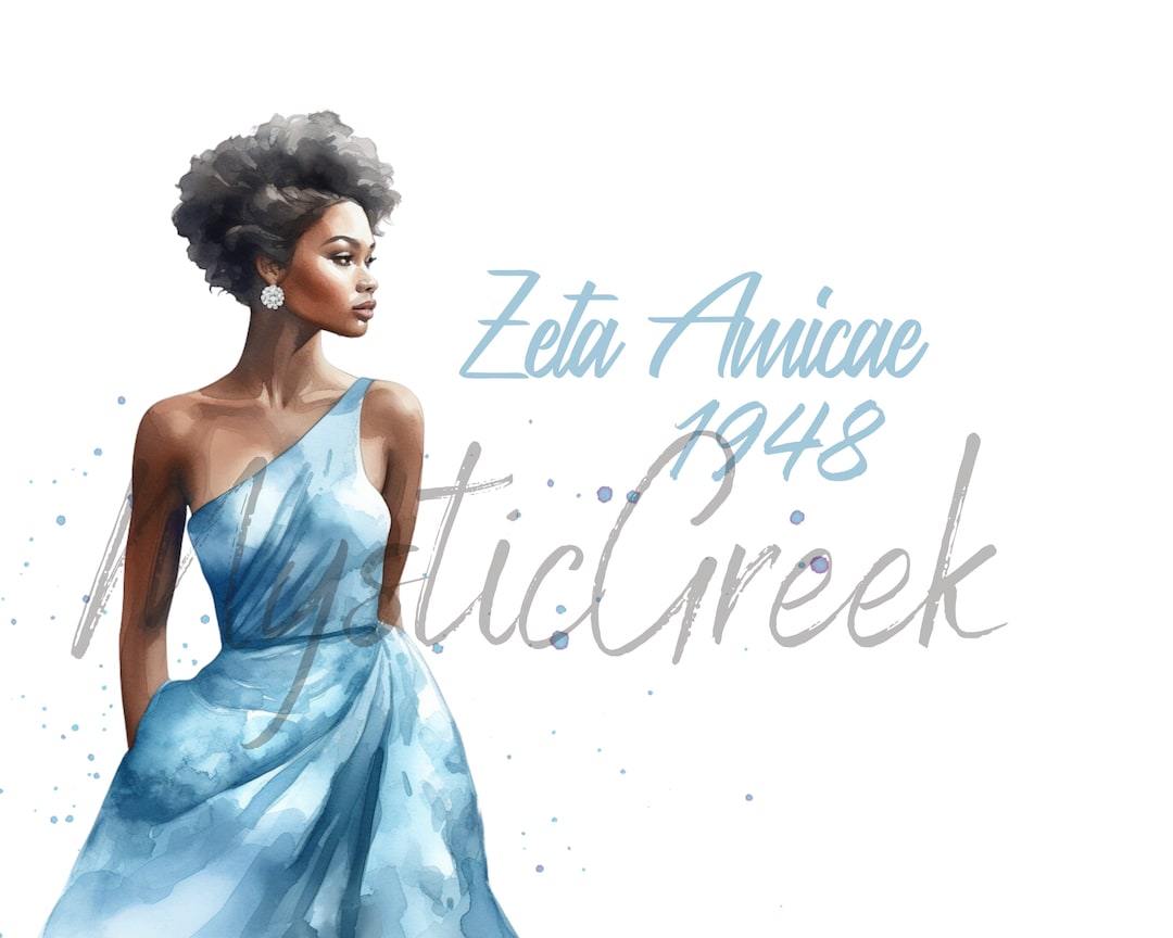 Amicae Zeta Phi Beta Sorority Inc 1920 1948 Service Greek Watercolor ...