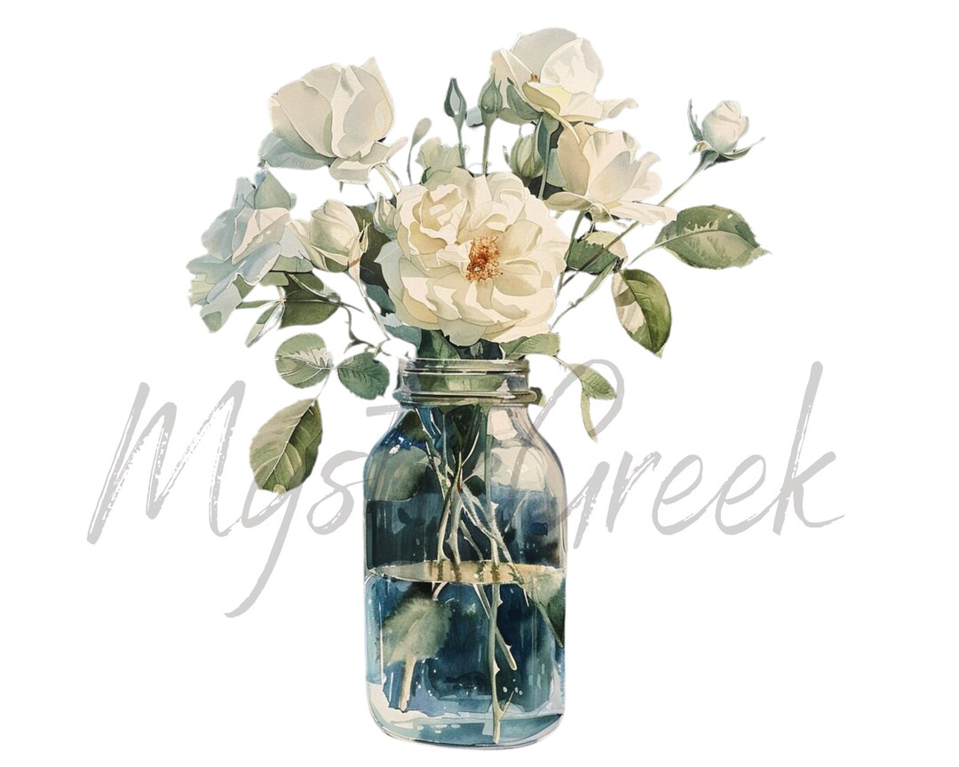 White Rose in Mason Jar Zeta Phi Beta Sorority Greek Letter D9 Greek ...