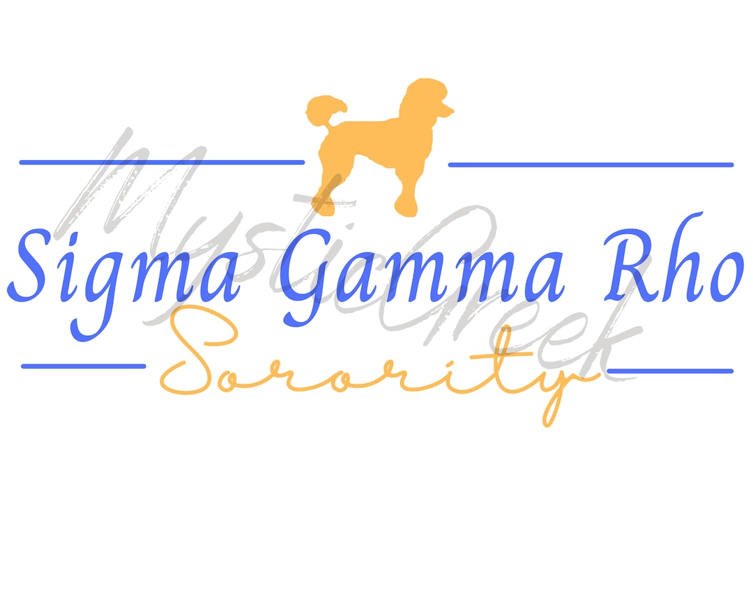 Sigma Gamma Rho 1922 Sorority Yellow Gold Royal Blue Poodle Greek ...
