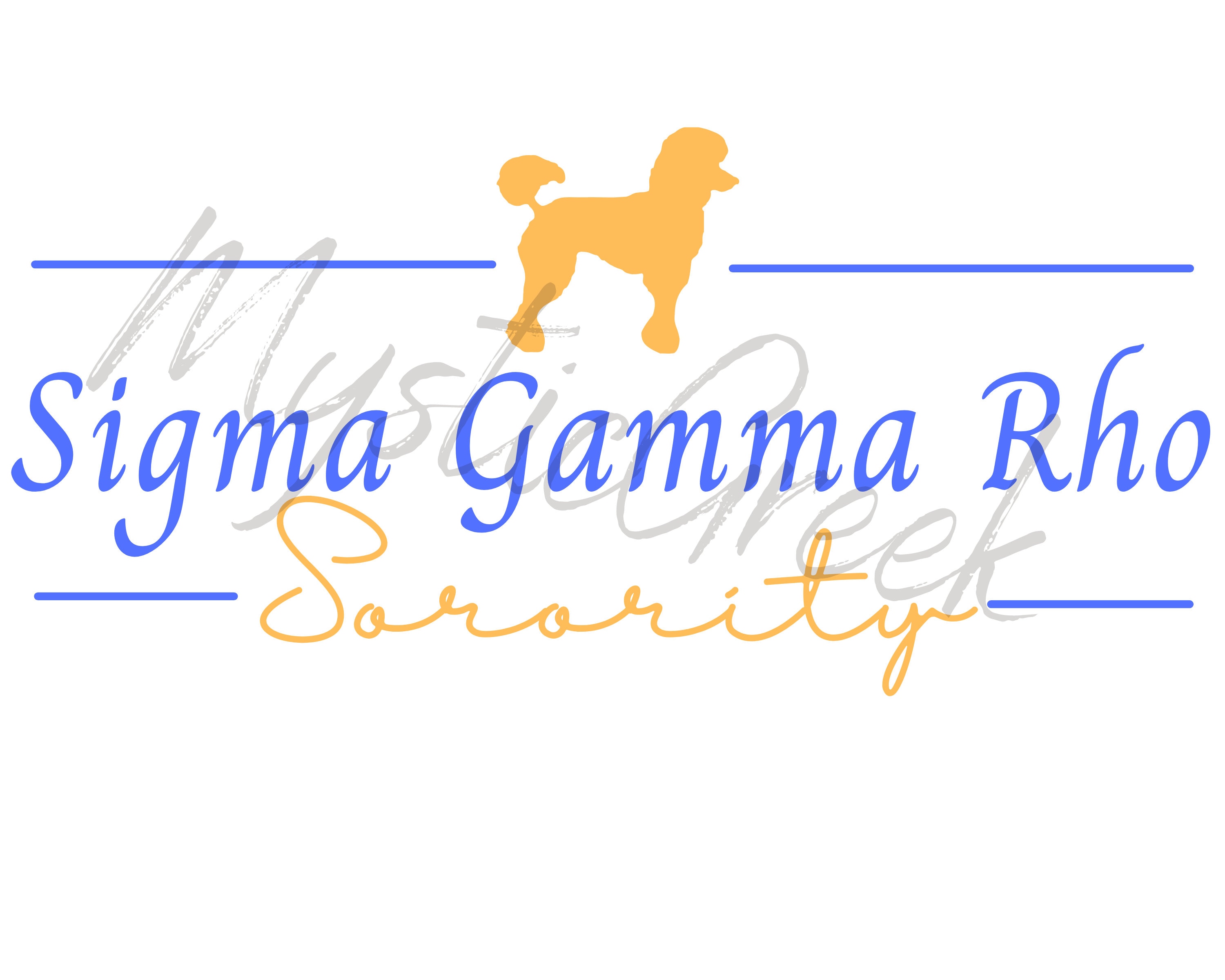 Sigma Gamma Rho 1922 Sorority Yellow Gold Royal Blue Poodle Greek ...
