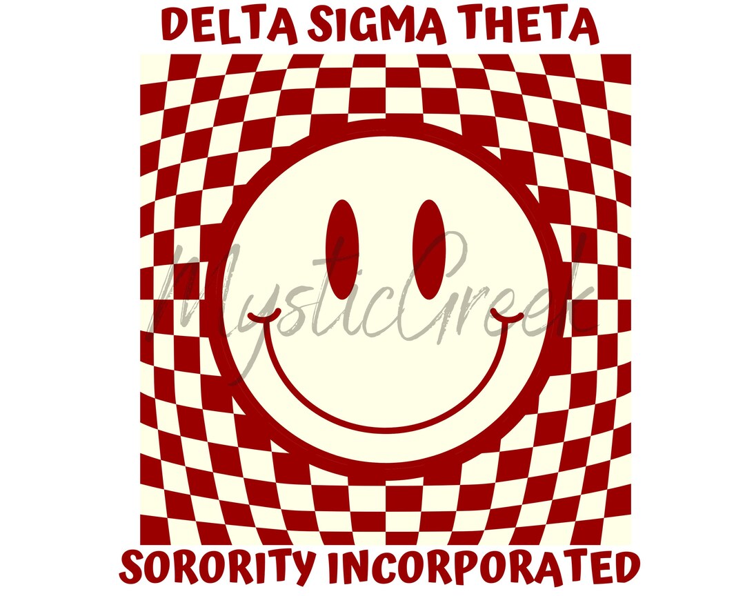 Delta Sigma Theta Sorority Inc Greek Letter 1913 Retro Smiley Face ...