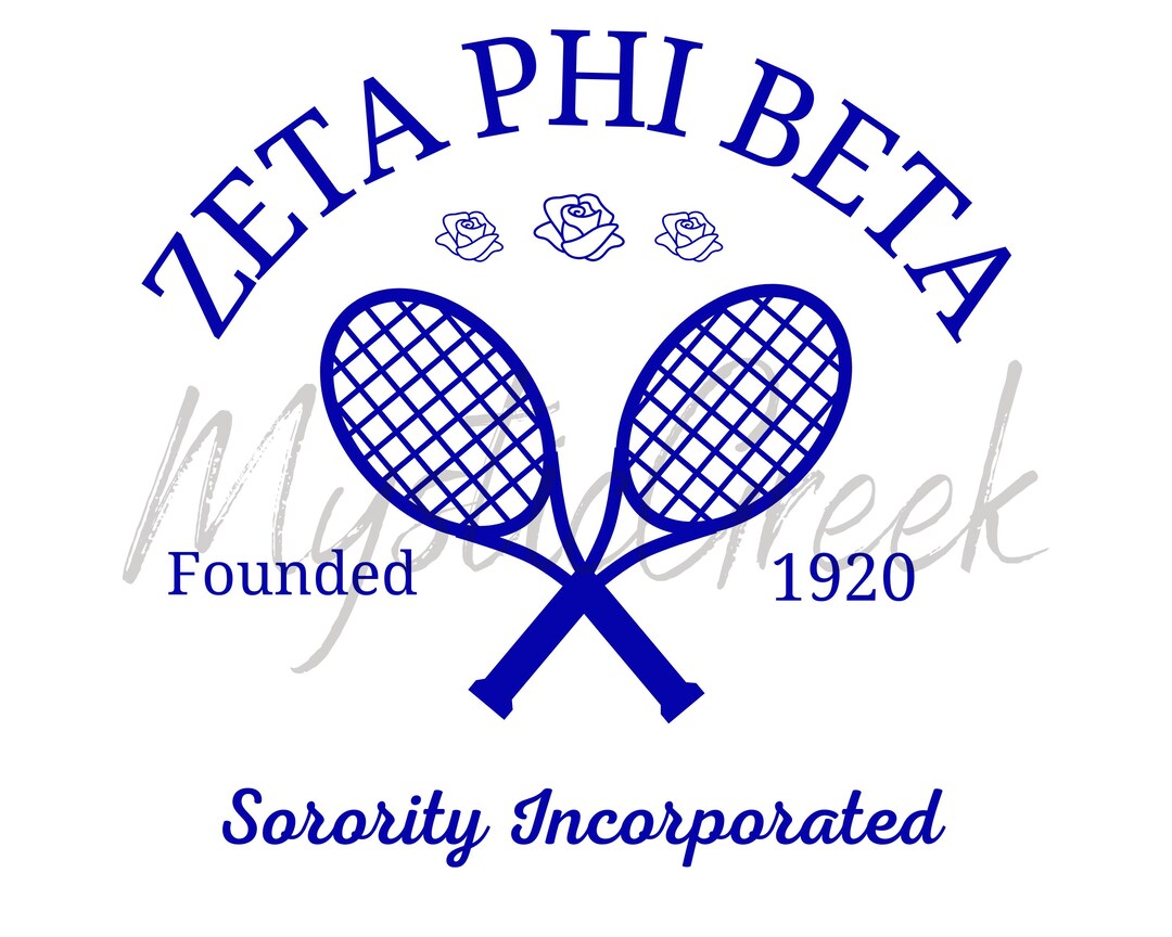 Preppy Tennis Zeta Phi Beta Sorority Inc 1920 Service D9 Greek Logo ...