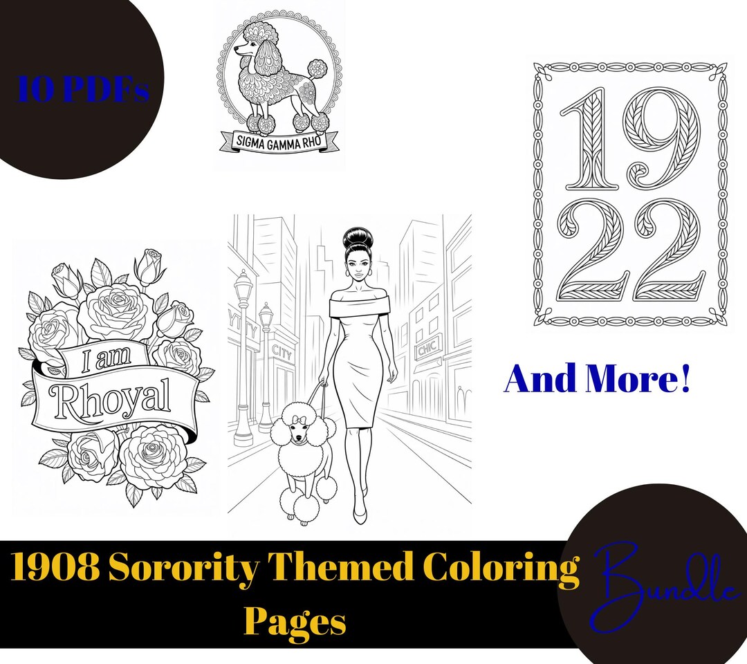 Sigma Gamma Rho 1922 Coloring Pages Printable | 10 Sorority Themed ...