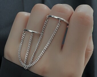 Knuckle Chain Ring - Etsy