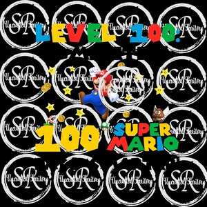 Mario 100 Days of School Completed - Etsy