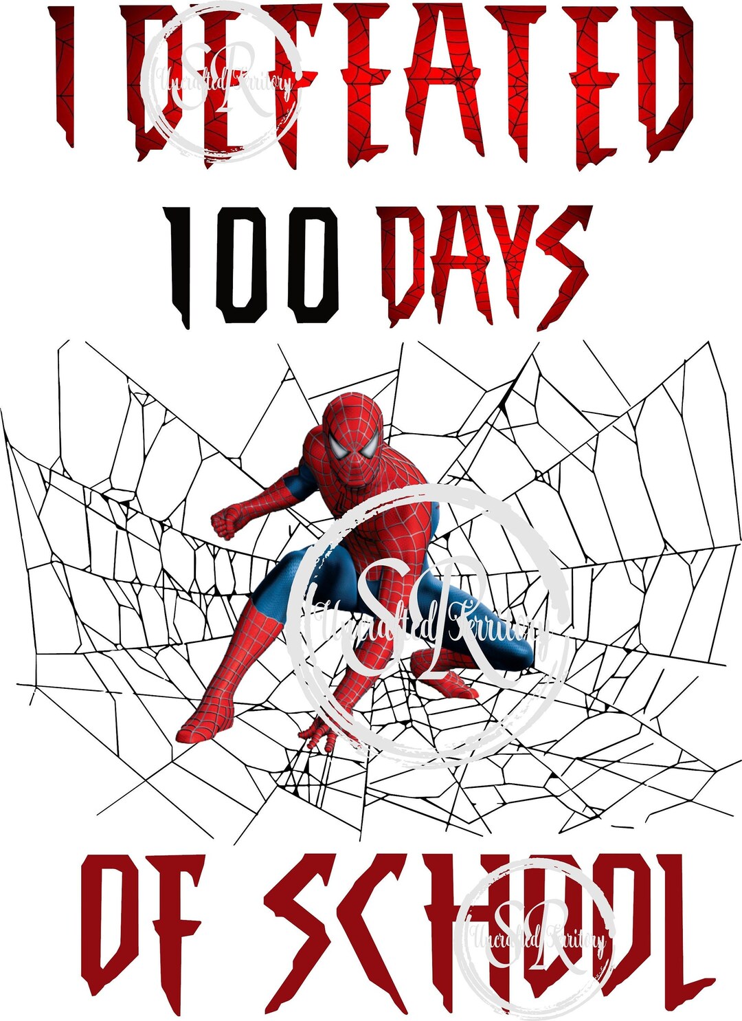 Spiderman 100 Days of School Black Web - Etsy