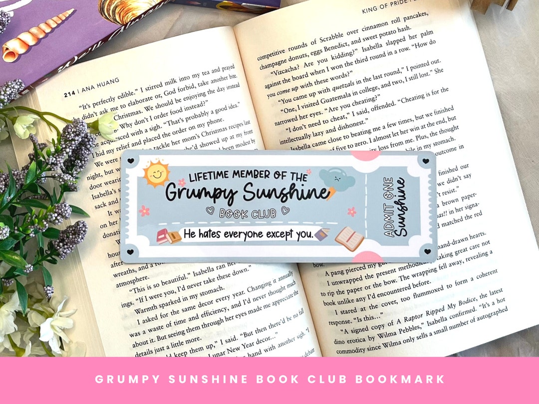 Grumpy Sunshine Book Club Bookmark | Book Tropes | Laminated Bookmark ...