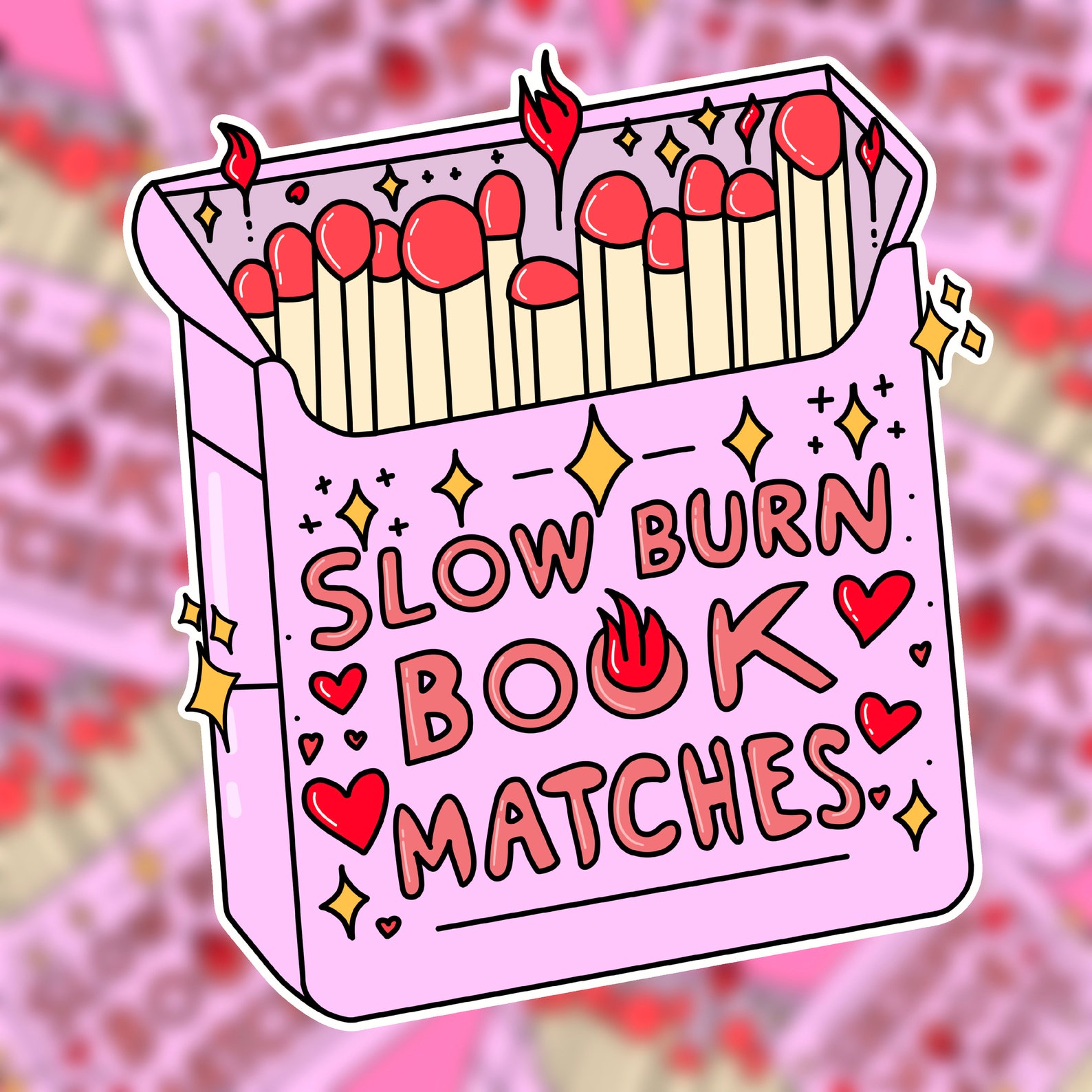 Slow Burn Book Matches Sticker | Bookish Sticker | Kindle Sticker ...