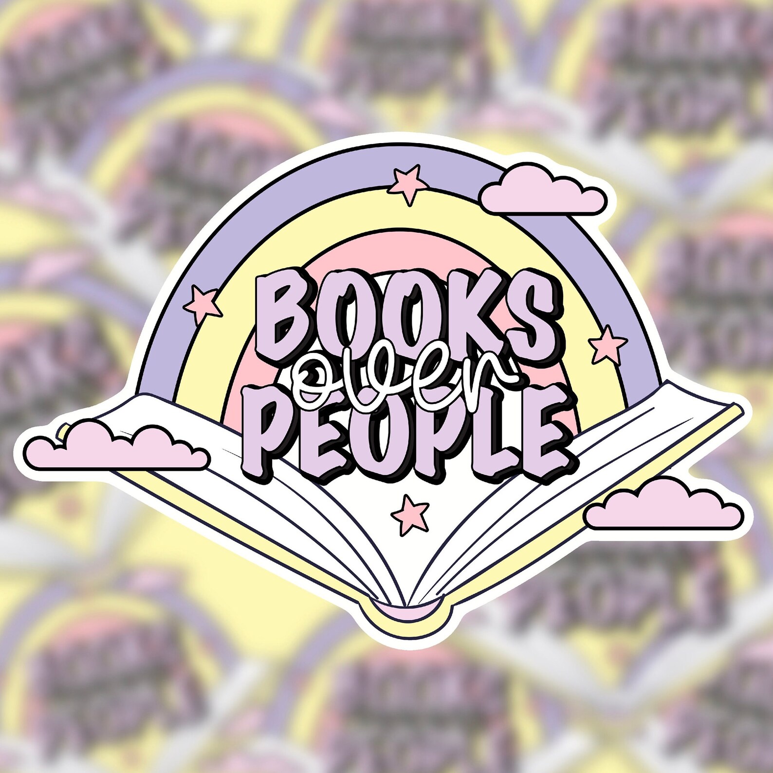 Books Over People Sticker | Bookish Sticker | Book Lover | Bookworm ...