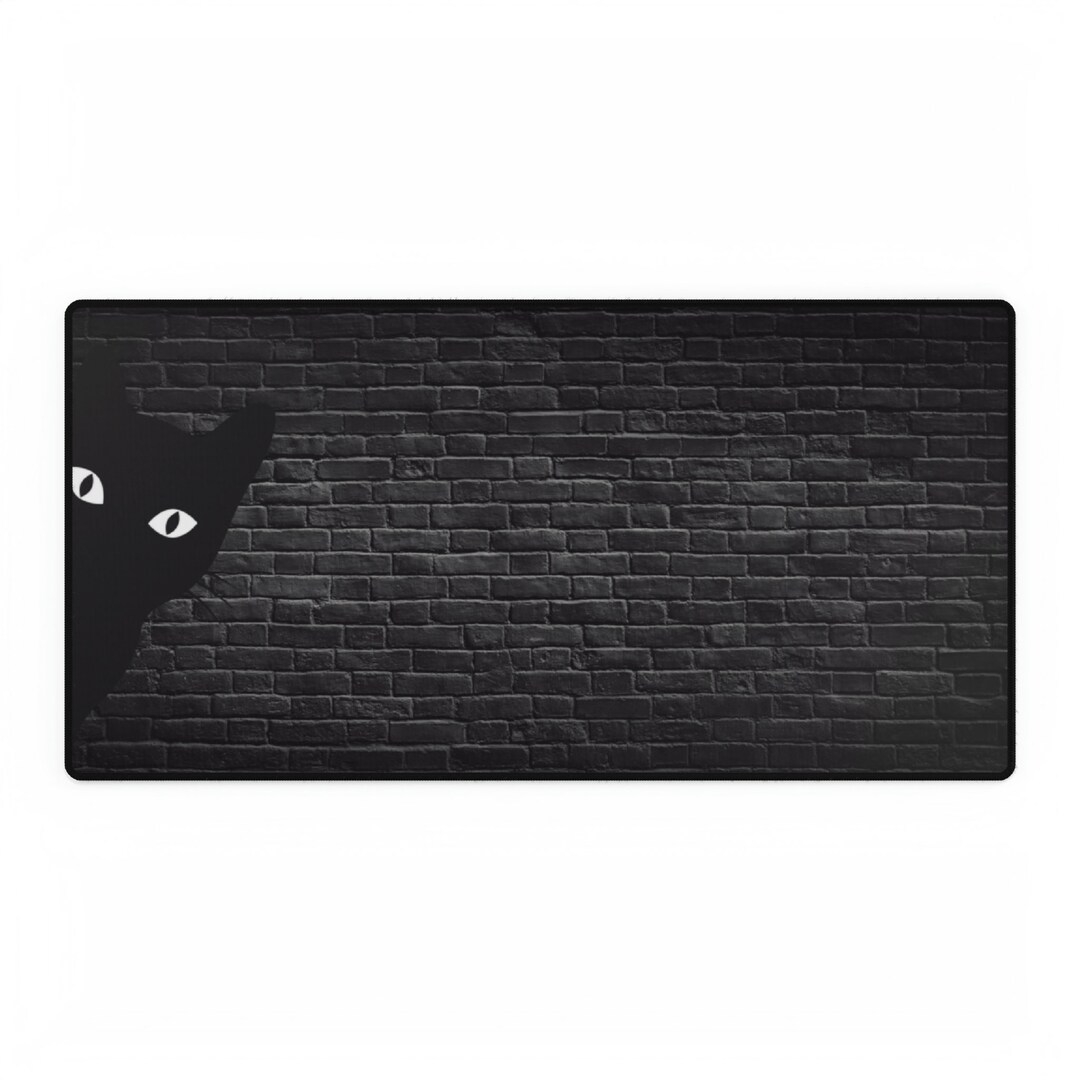 Peekaboo Black Cat Desk Mat - Etsy