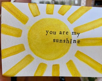 You're My Sunshine on A Rainy Day Greeting Card Love - Etsy