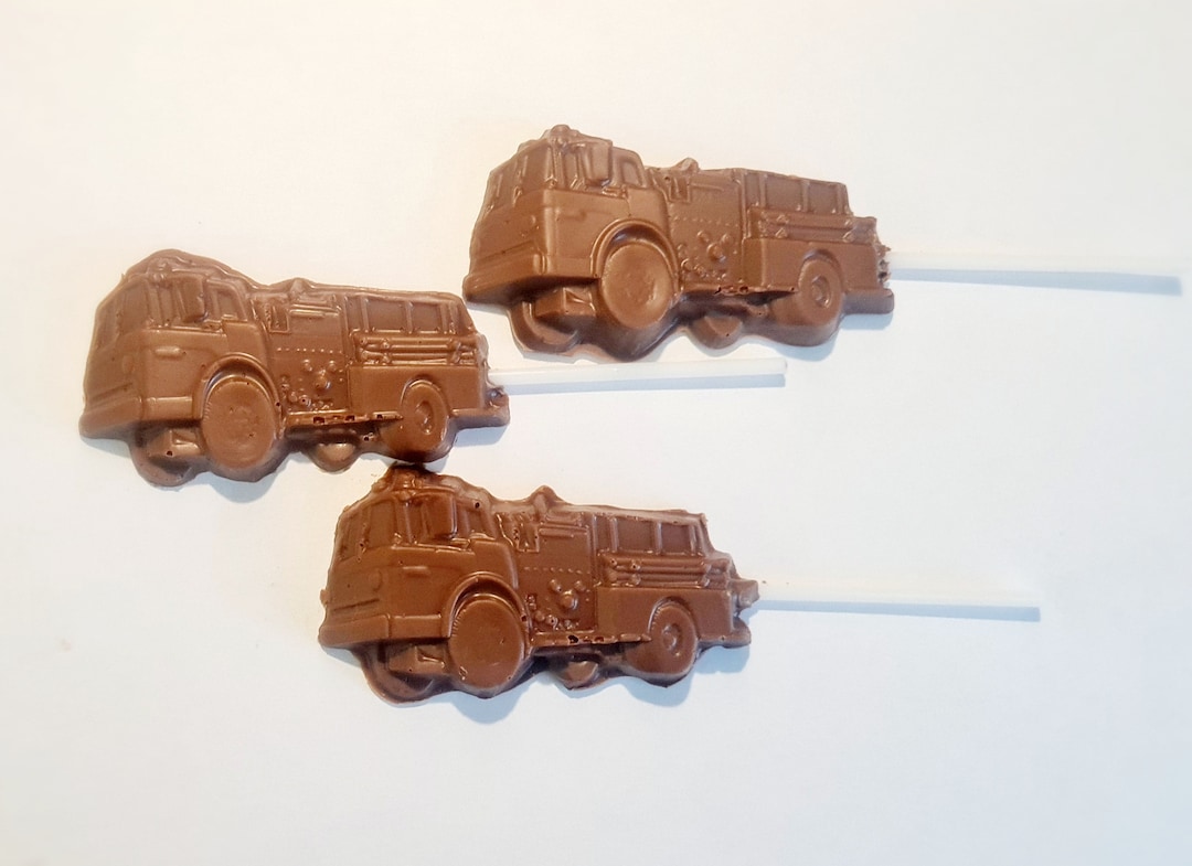 Fire Engine Chocolate Lollies / Fire Truck Lollipops / Chocolate Lolly ...