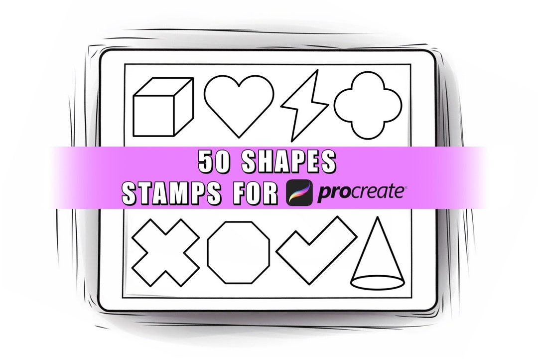 50 Shape Procreate Stamps | Shape Procreate Brush | Geometric Shapes ...
