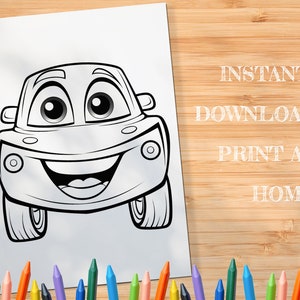 50 Cute Smiling Cars Coloring Pages for Kids | Car Coloring Pages ...