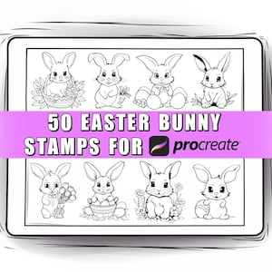 50 Easter Bunny Procreate Stamps Brushes Procreate Easter Procreate ...