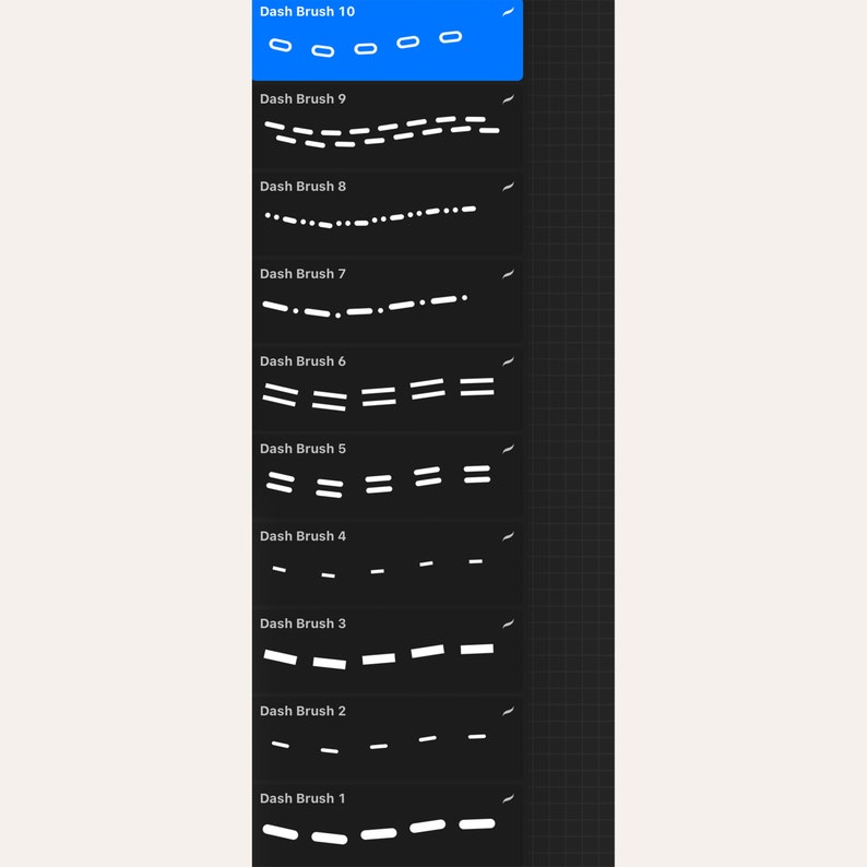 10 Dashes Procreate Brushes Dashed Line Brush for Procreate - Etsy