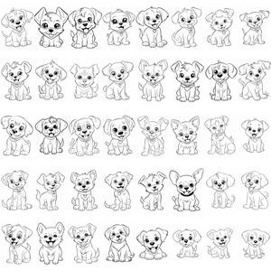 50 Puppies Coloring Pages for Kids | Dog Coloring Pages | Kids Coloring ...