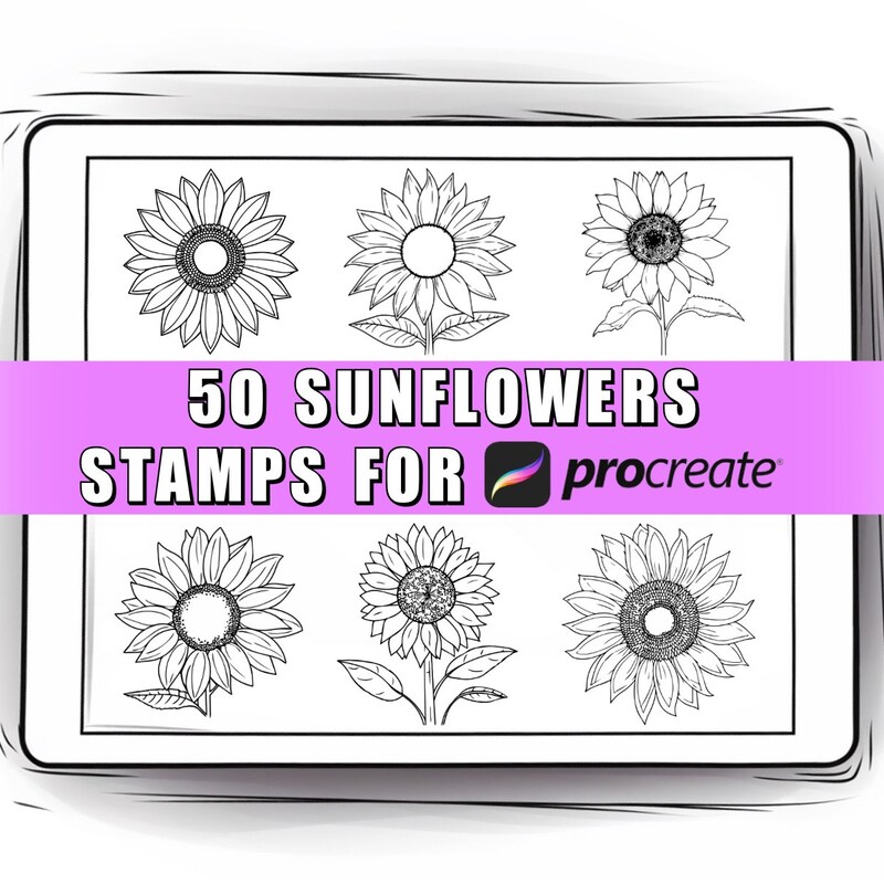 Sunflower Stamp - Etsy