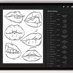 50 Lips Procreate Stamps | Lips Brushes | Procreate Lips | Procreate ...