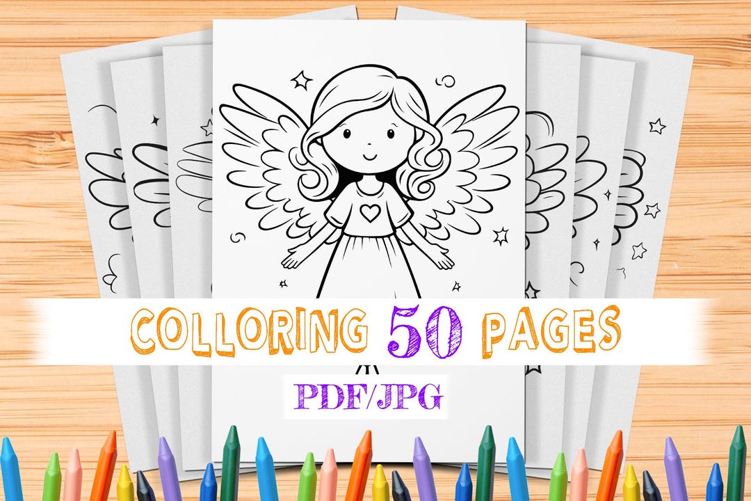 50 Angels Coloring Pages for Kids | Angel Coloring | Cute Coloring ...
