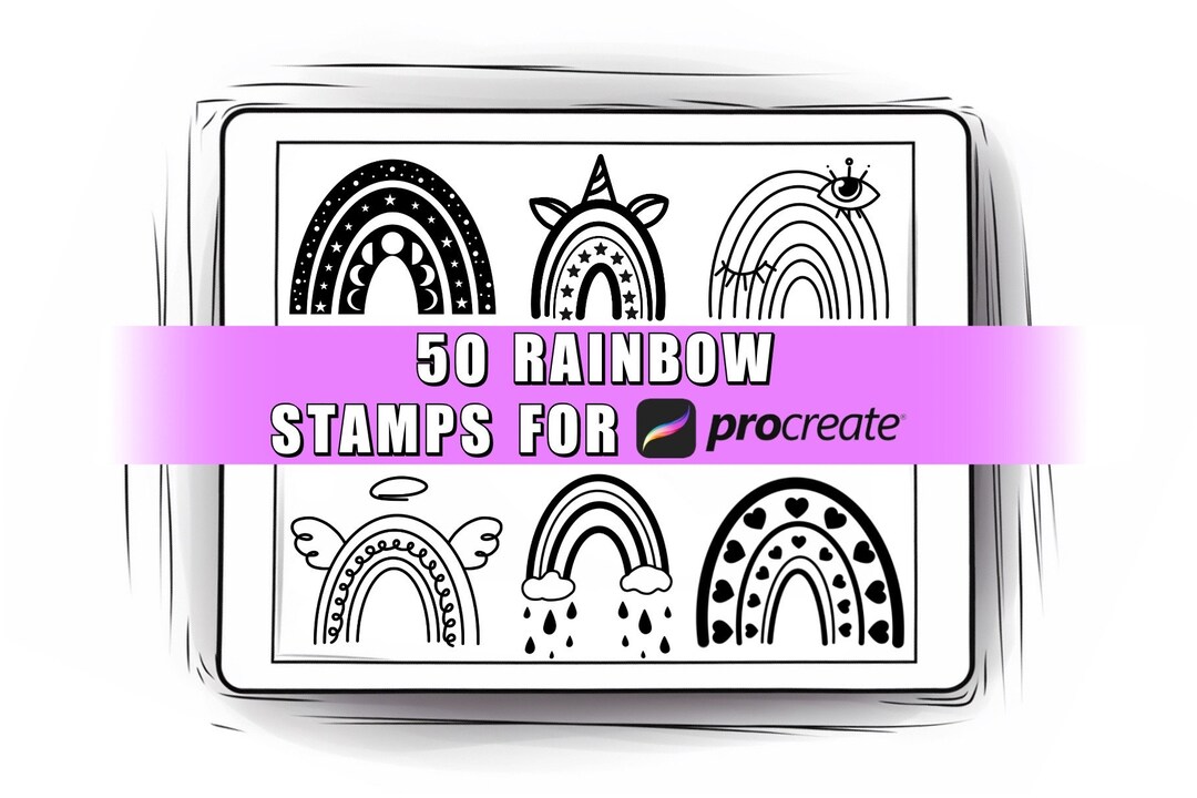 50 Procreate Rainbow Stamp Brushes | Rainbow Procreate Stamps ...