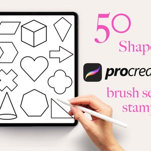 50 Shape Procreate Stamps | Shape Procreate Brush | Geometric Shapes | Geometric Procreate ...