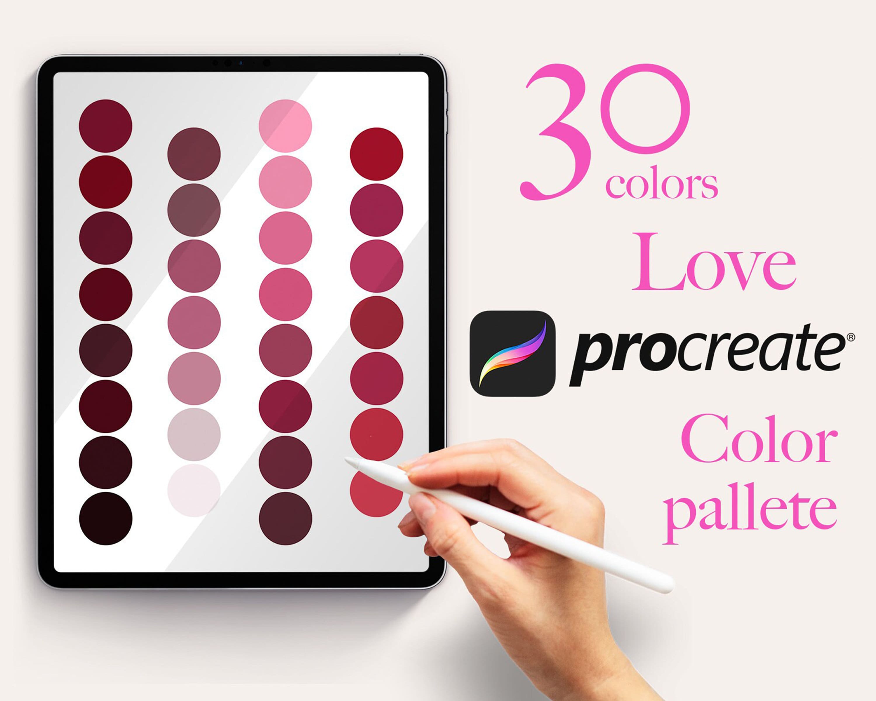 Procreate Love Color Palette 30 Love Colors for Procreate Valentine's ...
