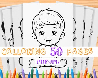 New Baby Coloring Pages. 7 Adorable Newborn Baby Coloring Book for Kids ...