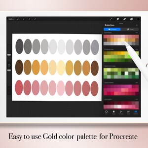 Procreate Gold Color Palette | Procreate Gold Silver Rose Gold | 30 ...