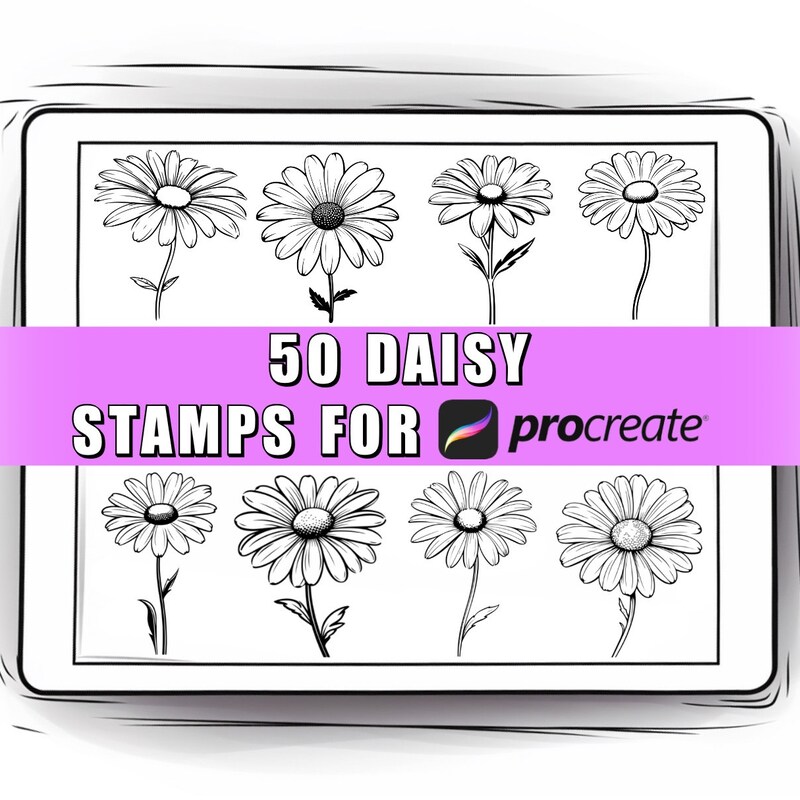 Daisy Digital Stamp - Etsy